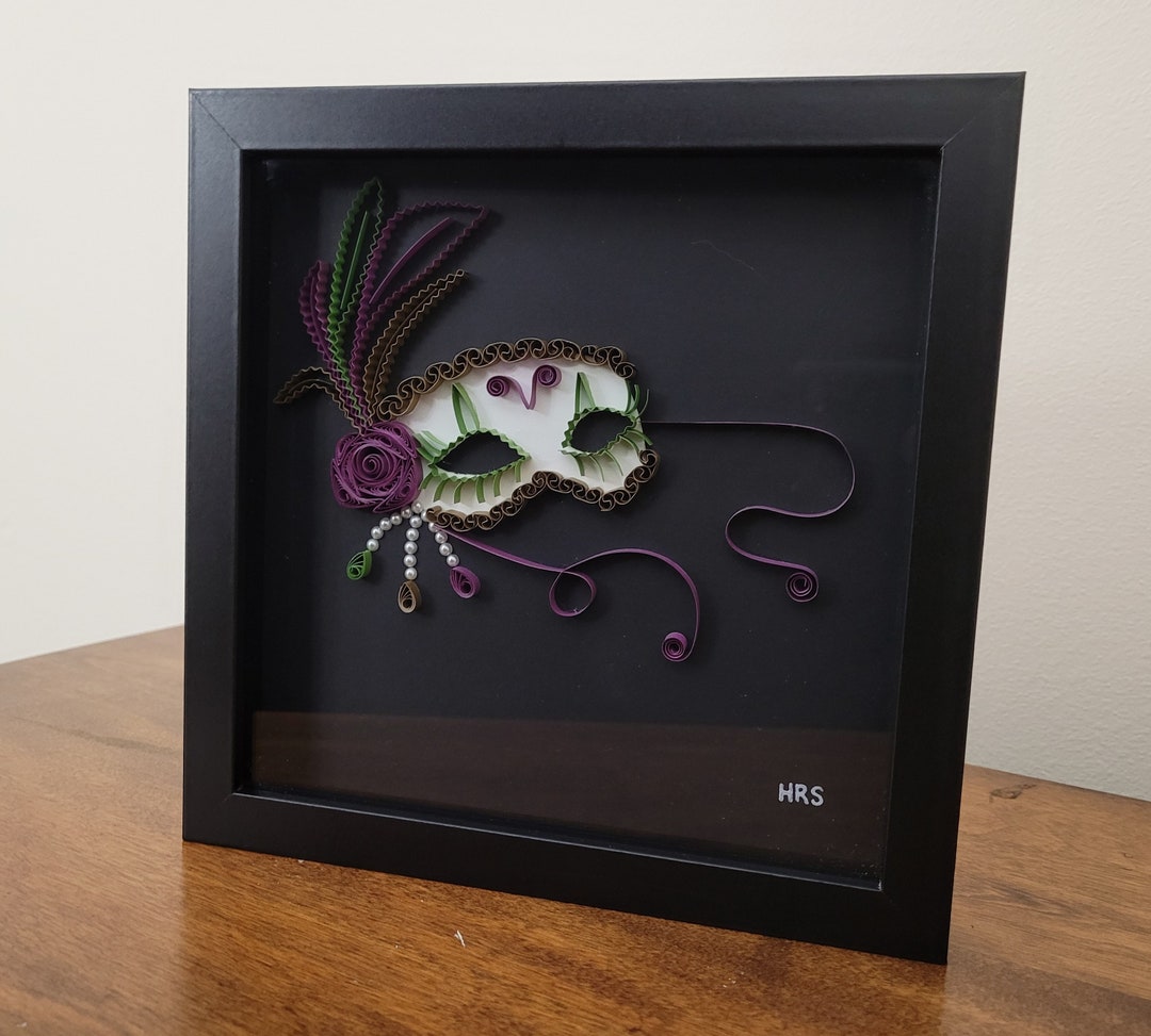 Mardi Gras Mask Wall Art Quilled Art Piece Fat Tuesday Quilling ...
