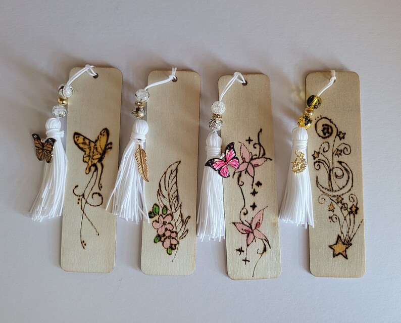 Wooden Bookmarks Hand Burned Hand Painted Handmade - Etsy