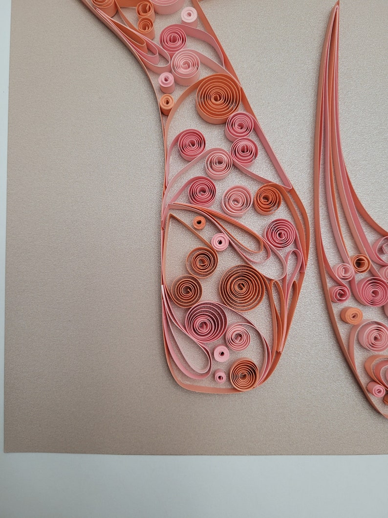 Quilled Ballet Shoes Art: 3D Paper Filigree, Framed Wall Art (8x10) - Etsy