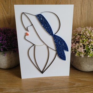 Quilled Lady in a Hat Card Portrait of a Woman Cards Paper - Etsy