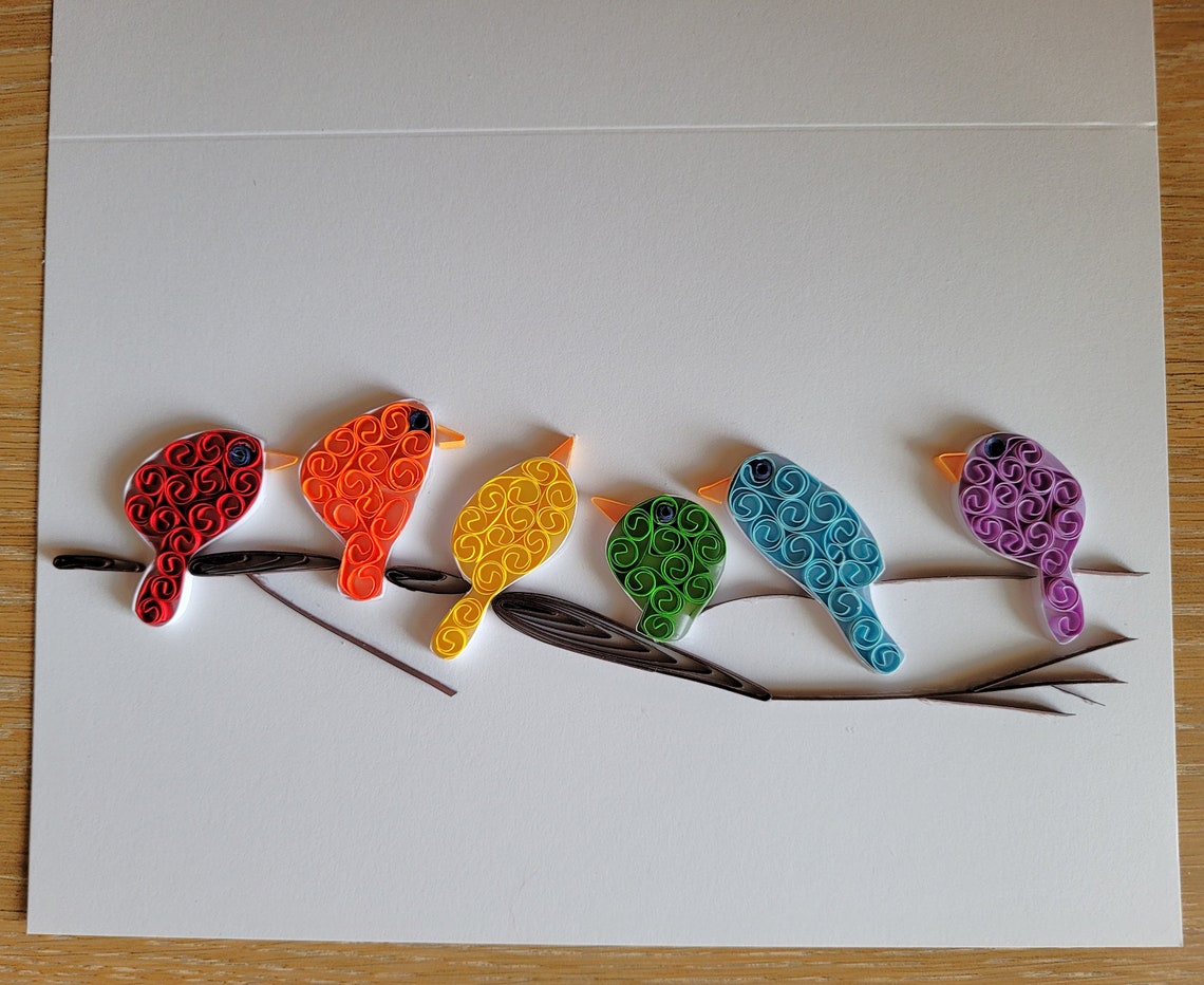 Quilled Birds of a Feather Card Paper Craft Quilling - Etsy