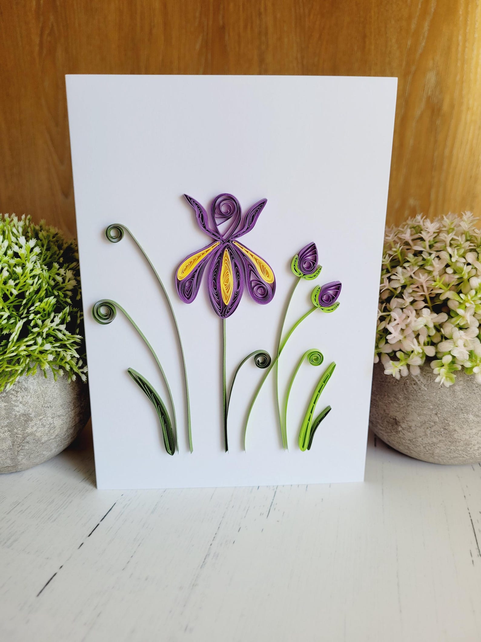 Handmade Quilled Iris Greeting Card - Blank Inside - Etsy