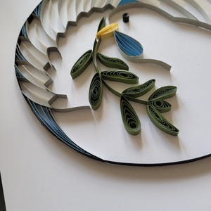 Dove With Olive Branch Quilled Art: 9x9 Framed Paper Wall Decor - Etsy