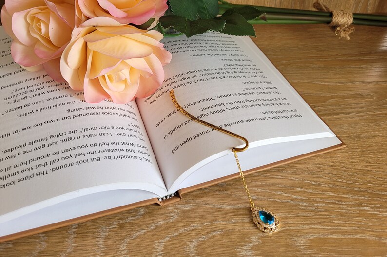 Metal Bookmarks Book Jewelry Large Tear Drop Pendant - Etsy