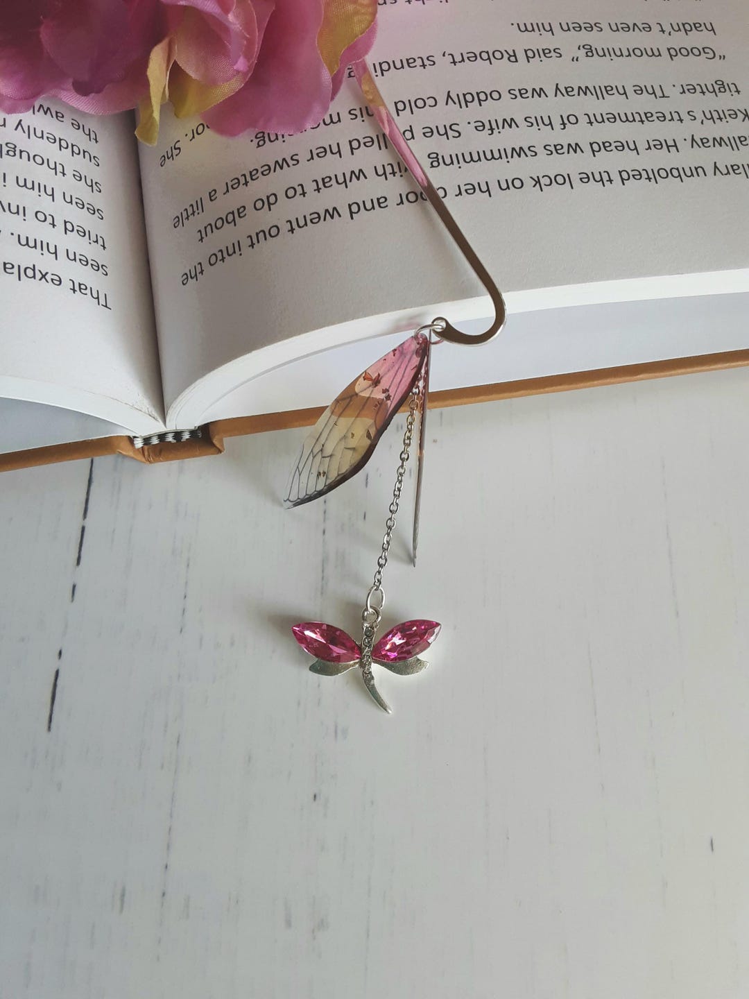 Metal Bookmarks | Gemmed Charms | Dragon Fly Charm | Jeweled Dragonfly ...