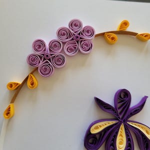 Quilled Iris & Lily Framed Wall Art: Handmade Paper Craft (8x8) - Etsy