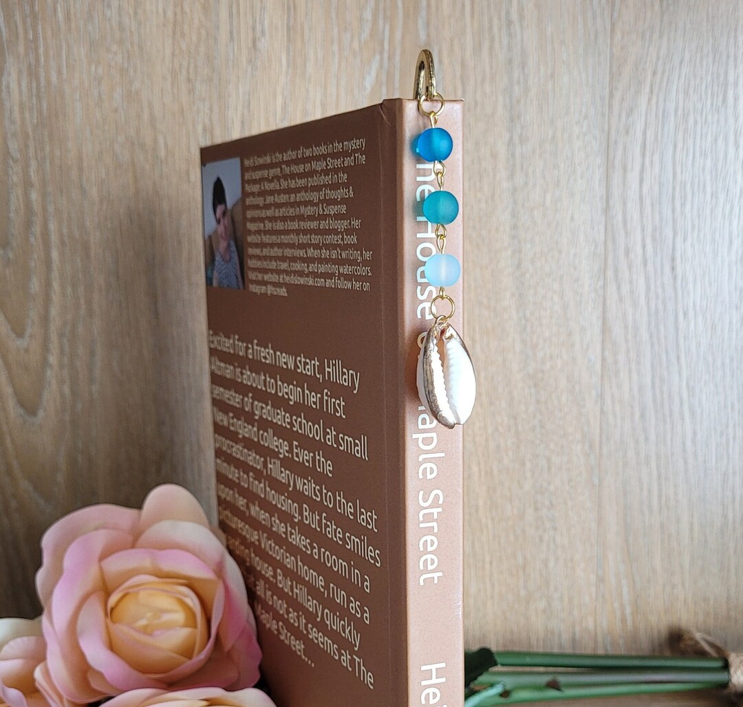 Metal Bookmarks Natural Sea Shell Sea Glass Beads Beach Reader Gift Gold Hook 5 Available - Etsy