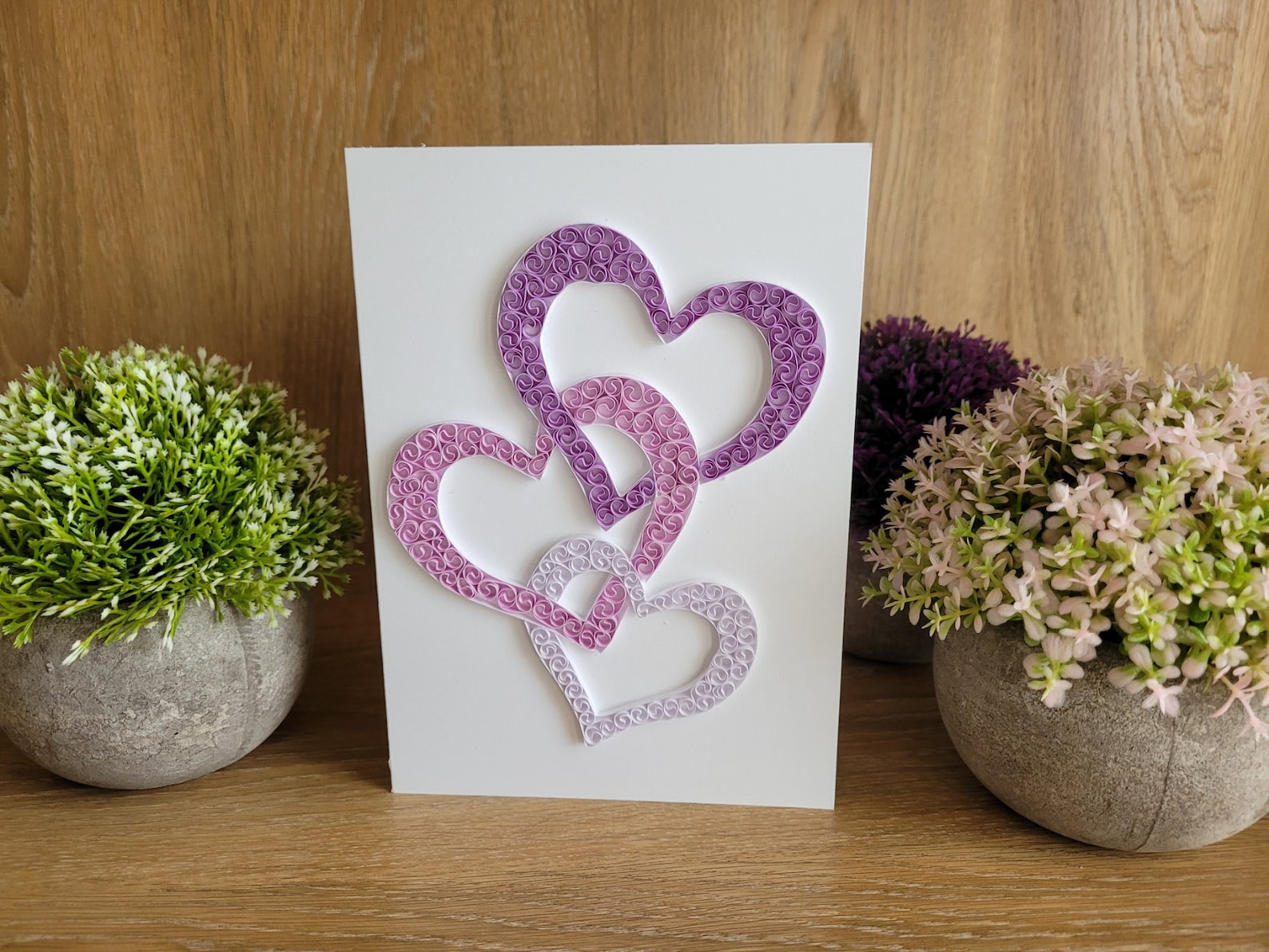 Quilled Interlocking Heart Card | Paper Craft | Quilling | Blank Inside ...