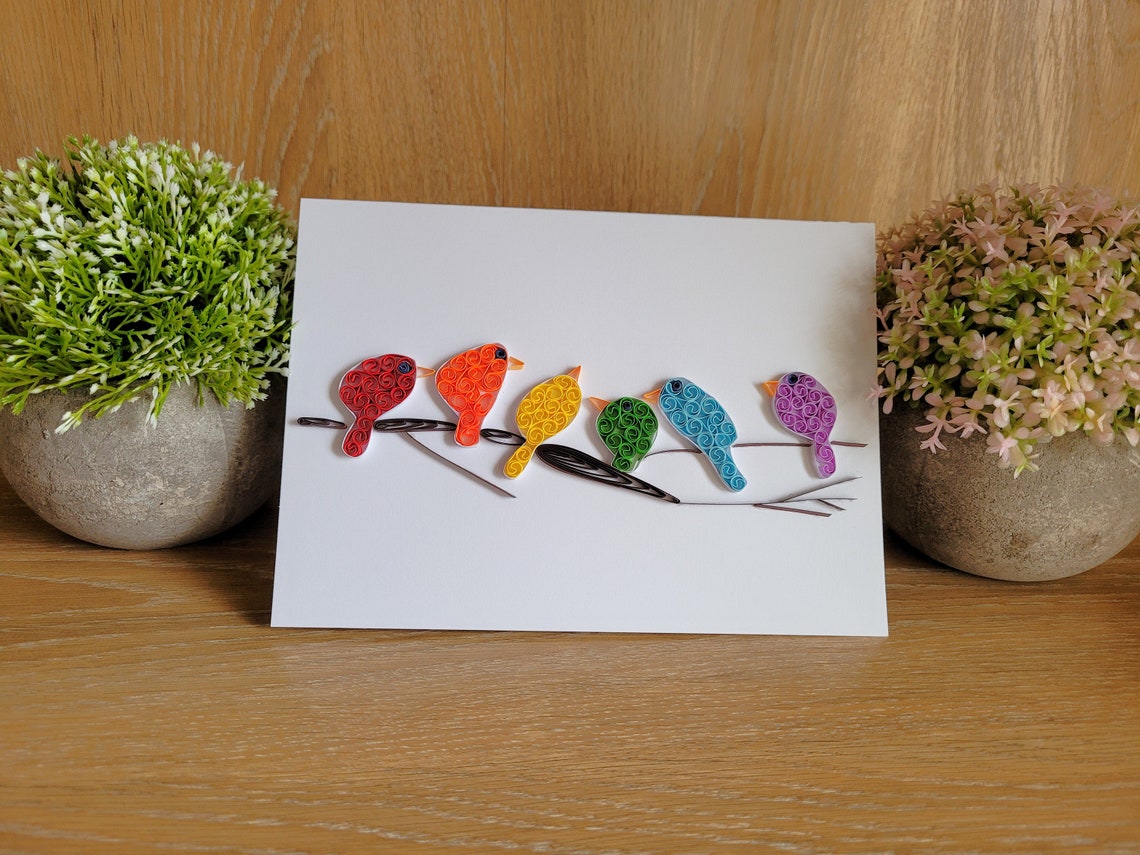 Quilled Birds of a Feather Card Paper Craft Quilling - Etsy