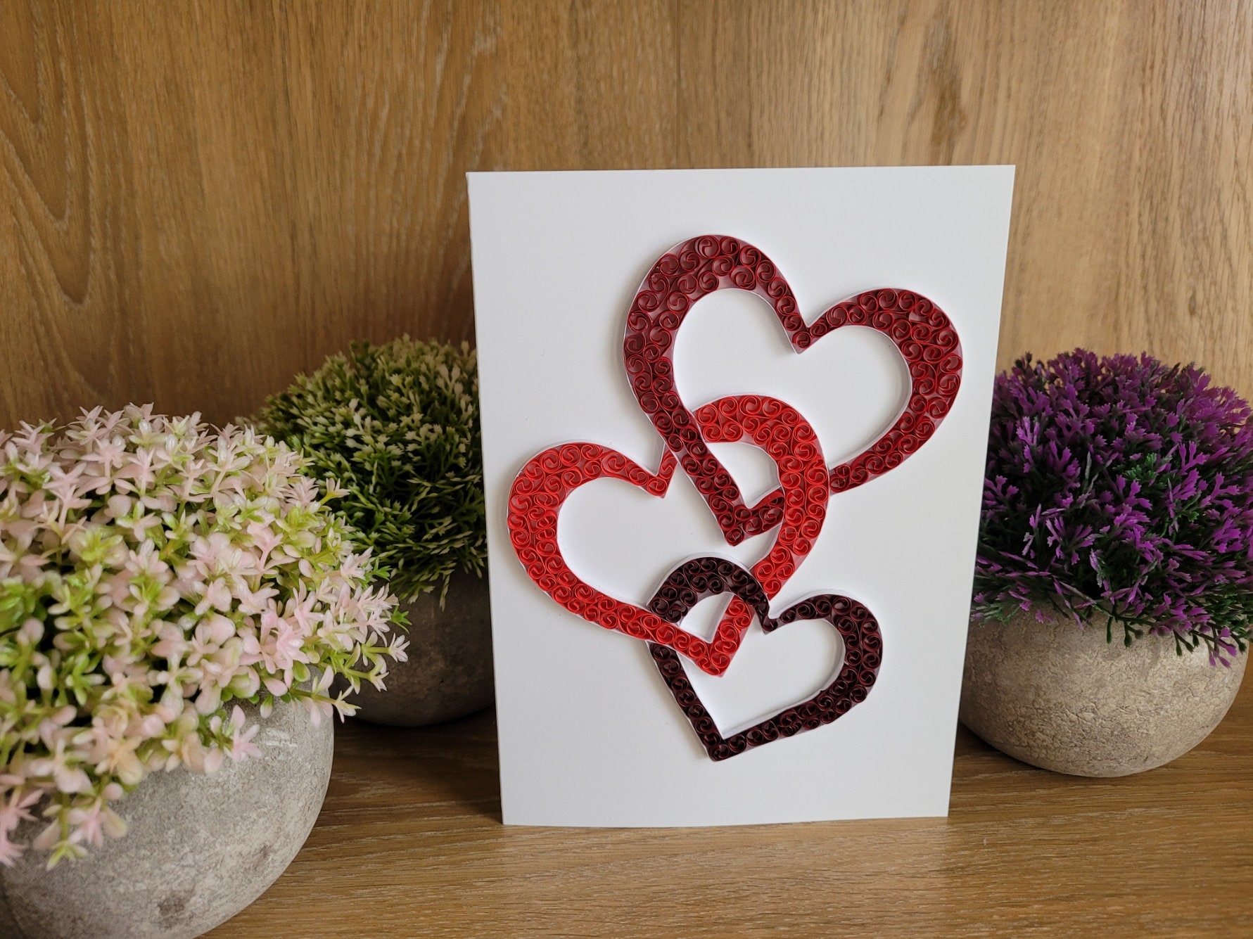 Quilled Interlocking Heart Card | Paper Craft | Quilling | Blank Inside ...