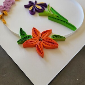 Quilled Iris & Lily Framed Wall Art: Handmade Paper Craft (8x8) - Etsy