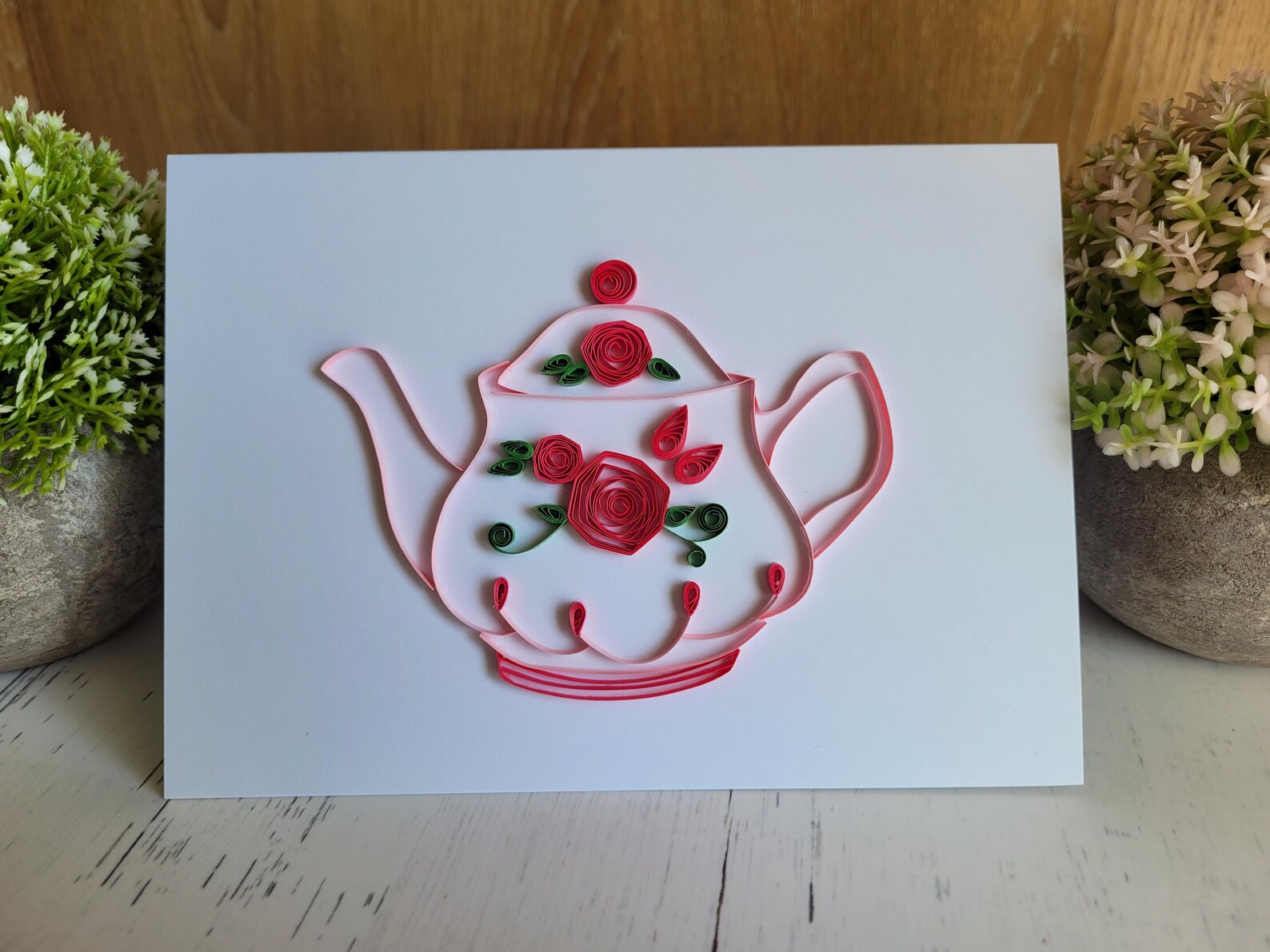 Paper Quilled Tea Pot Greeting Card: All Occasion Blank Card - Etsy