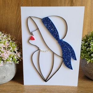 Quilled Lady in a Hat Card Portrait of a Woman Cards Paper Craft ...
