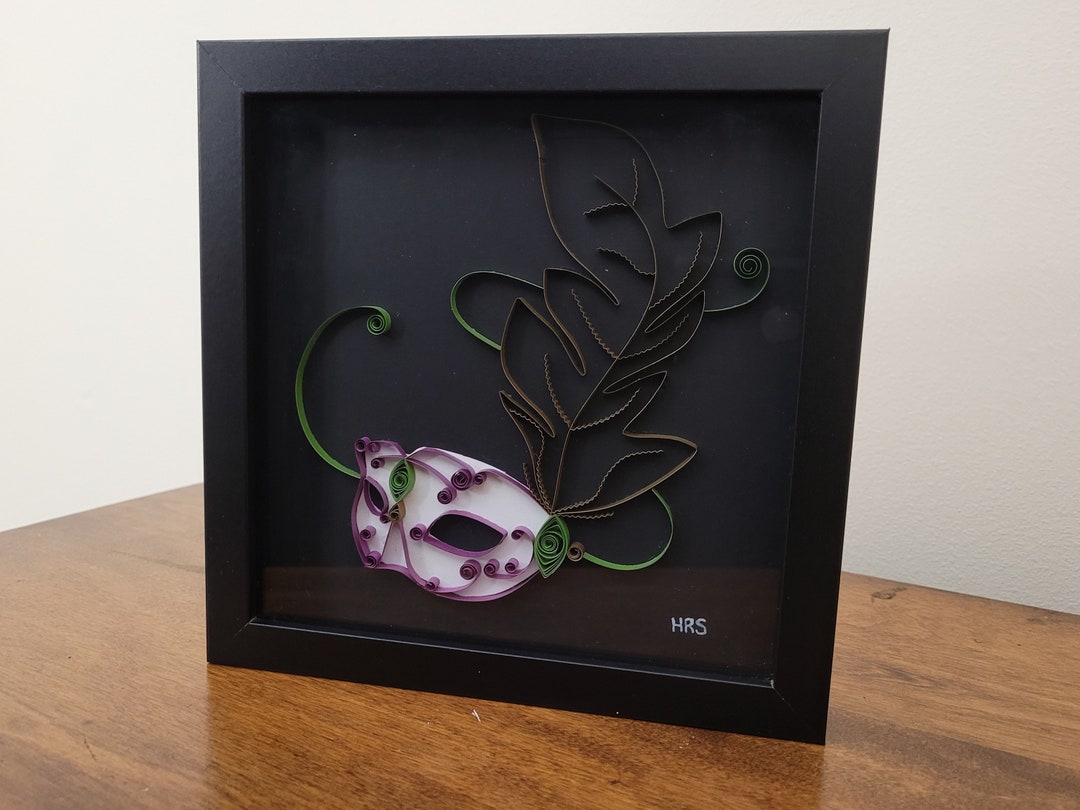 Mardi Gras Mask Wall Art Quilled Art Piece Fat Tuesday Quilling ...