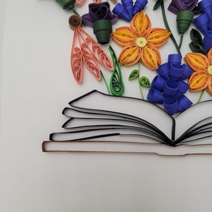 Book Lover Gift | Quilled Art Piece | Colorful Book With Flowers ...