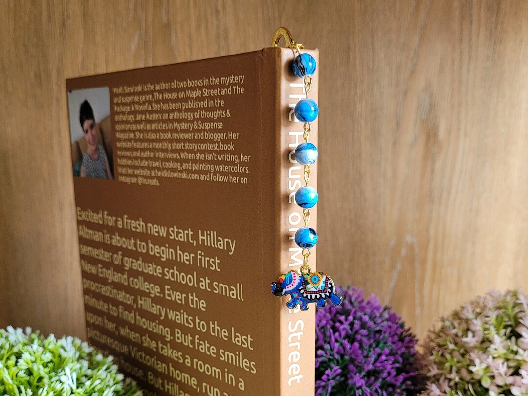 Metal Bookmarks Painted Elephants Gold Hook Delicate Chain With Enamel ...