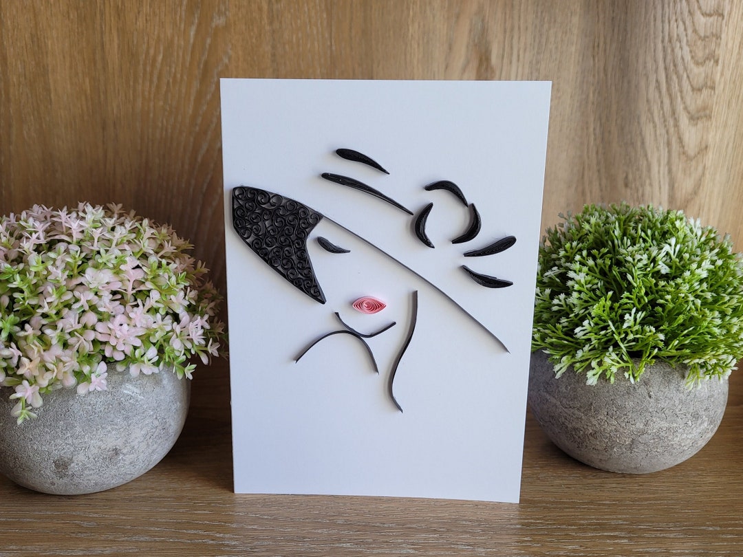 Quilled Lady in a Hat Card Portrait of a Woman Cards Paper Craft ...