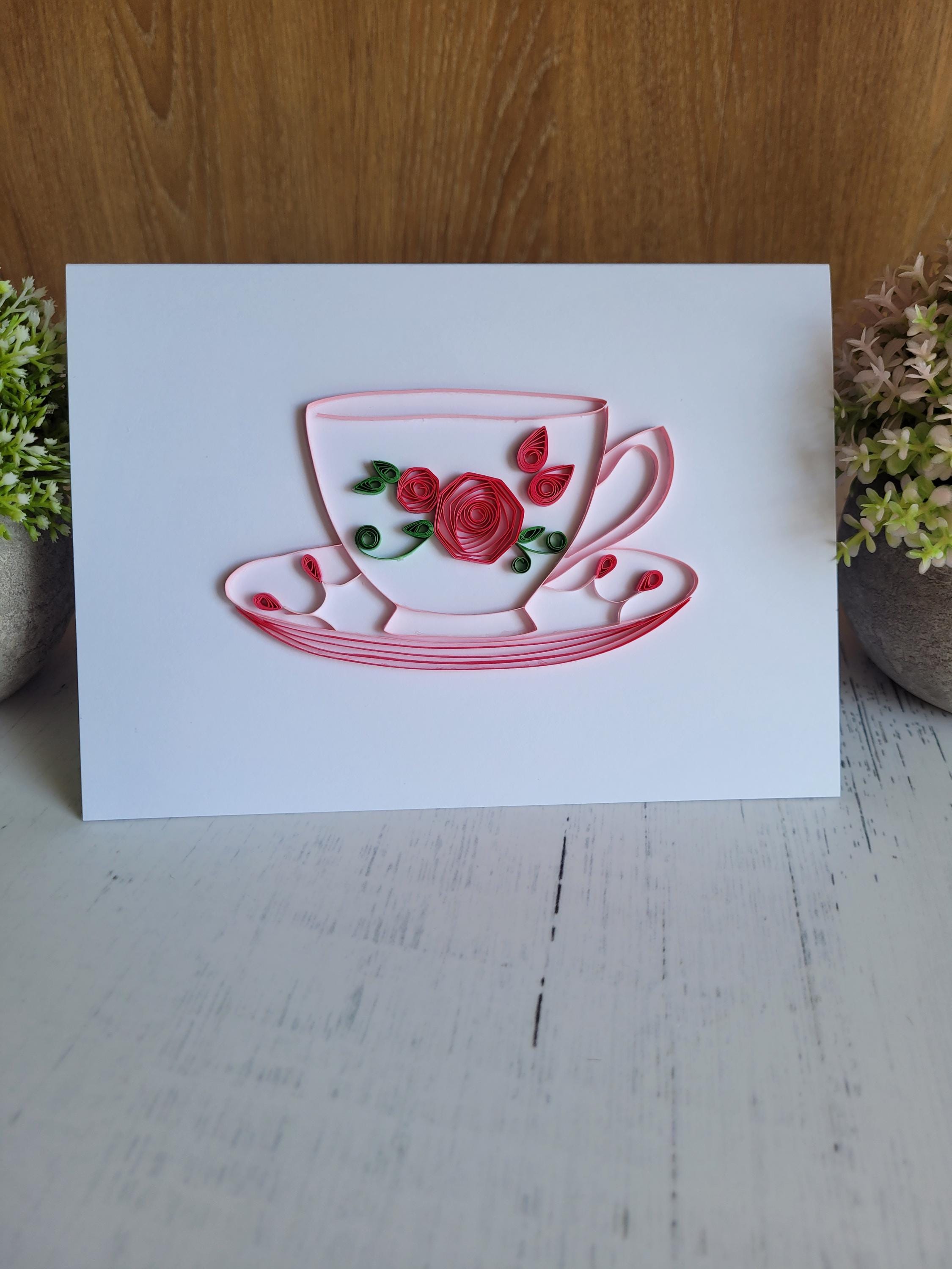 Paper Quilled Tea Pot Greeting Card: All Occasion Blank Card - Etsy