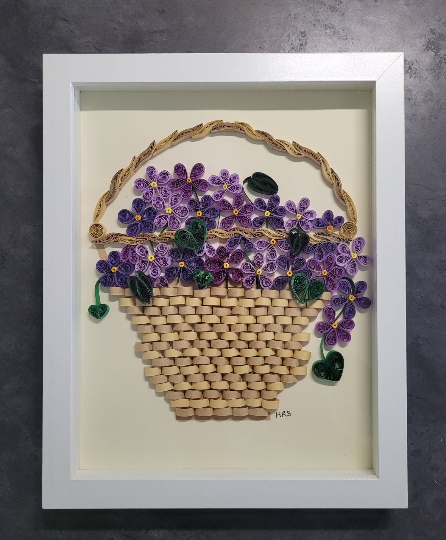 Quilled Violets in a Basket Floral Art Piece Paper Craft - Etsy