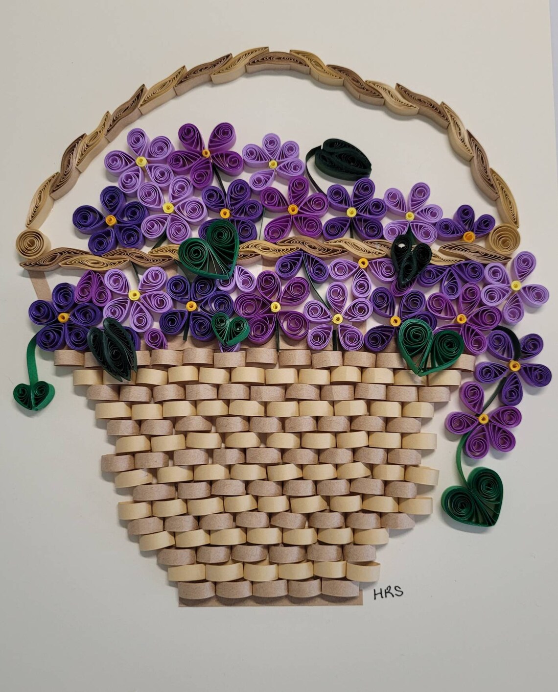 Quilled Violets in a Basket Floral Art Piece Paper Craft - Etsy