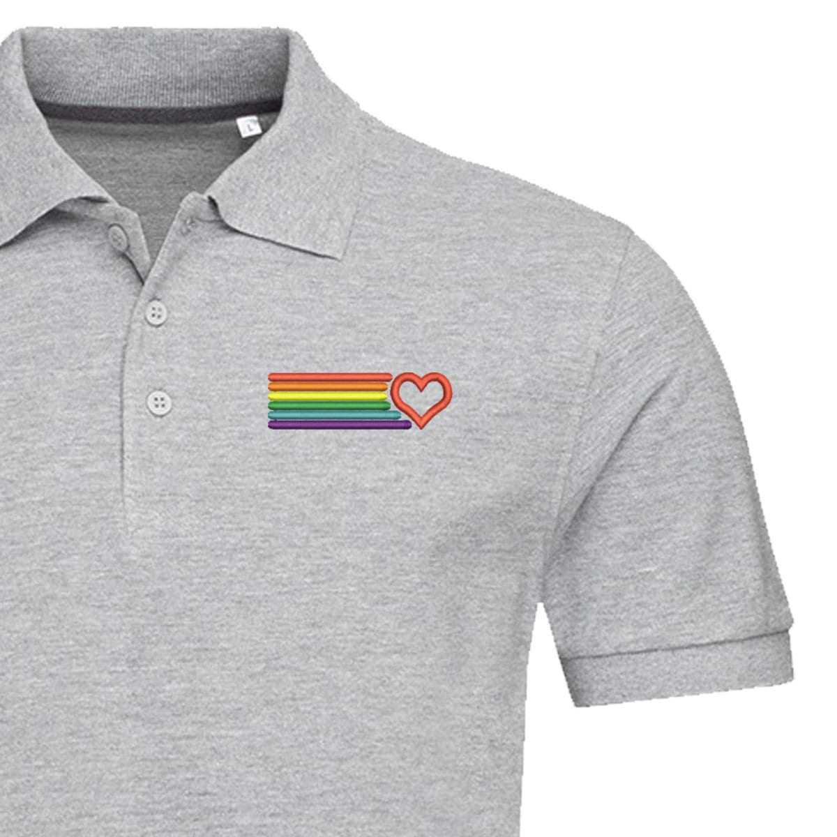Rainbow Heart Embroidered Polo Shirt for Men Pride Polo Shirt - Etsy