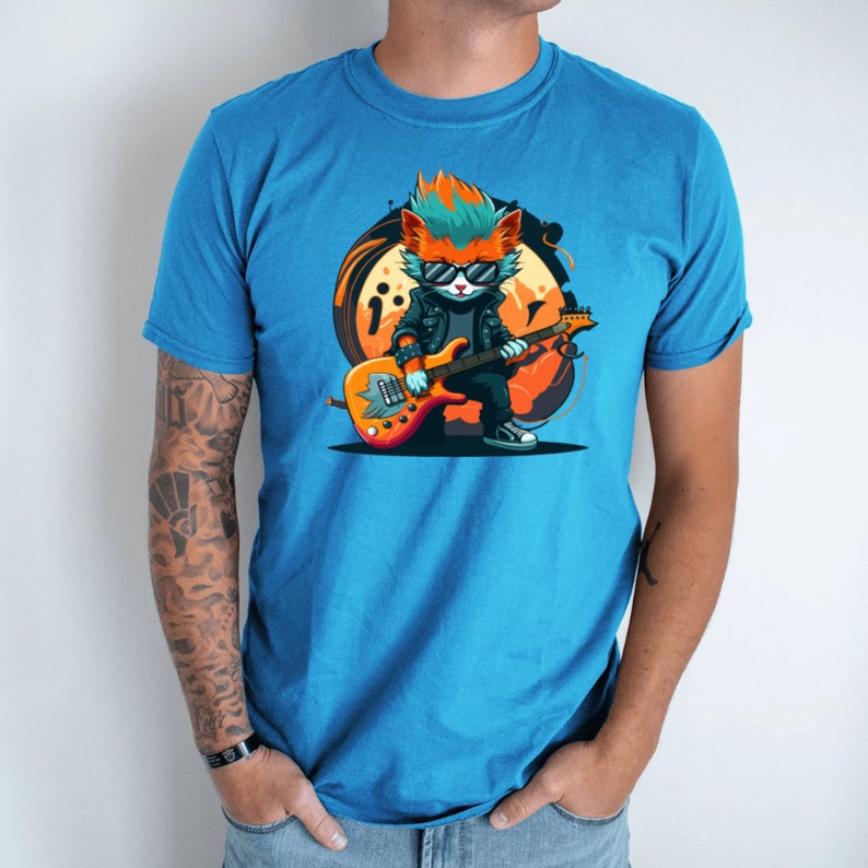 Camiseta Cat Rocker, camiseta Kitty, camiseta Cool Cat - Etsy España