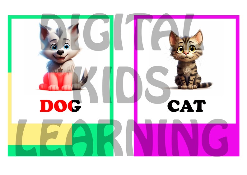 Printable PETS Flashcards for Kids! Free Coloring Pages Too! - Etsy