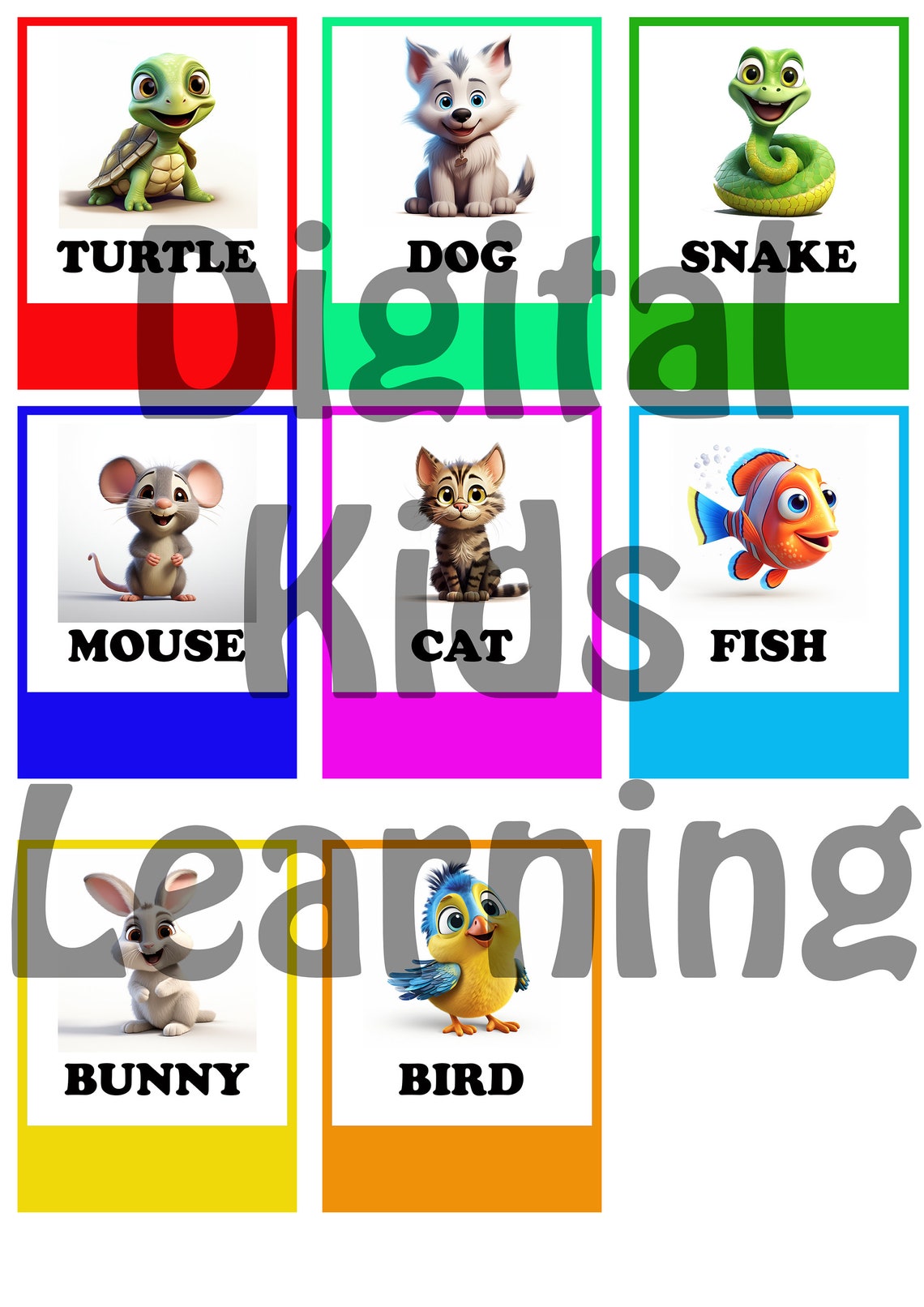 Printable PETS Flashcards for Kids Free Coloring Pages Too - Etsy