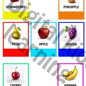 Printable FRUITS Flashcards for Kids! Free Coloring Pages Too! - Etsy