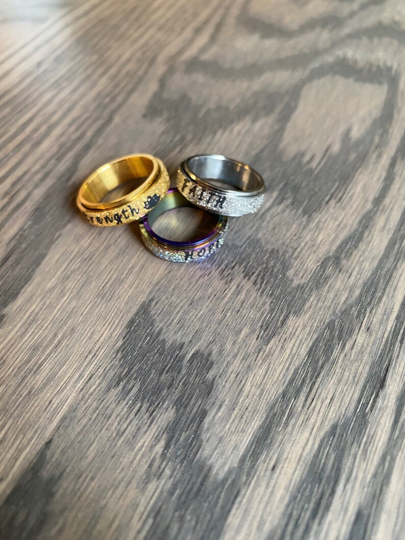Anime Spinner Rings Custom Engraved - Etsy