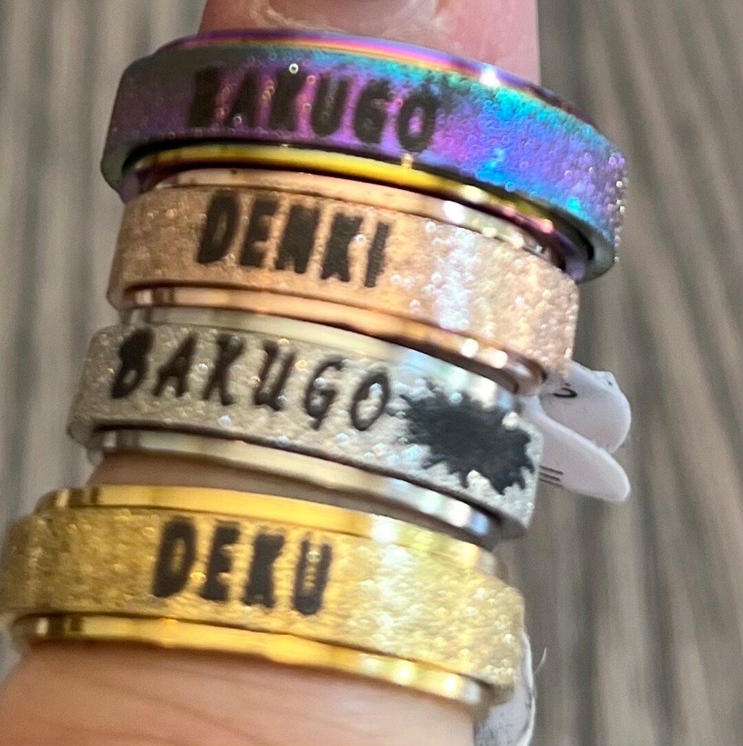 Anime Spinner Rings Custom Engraved - Etsy