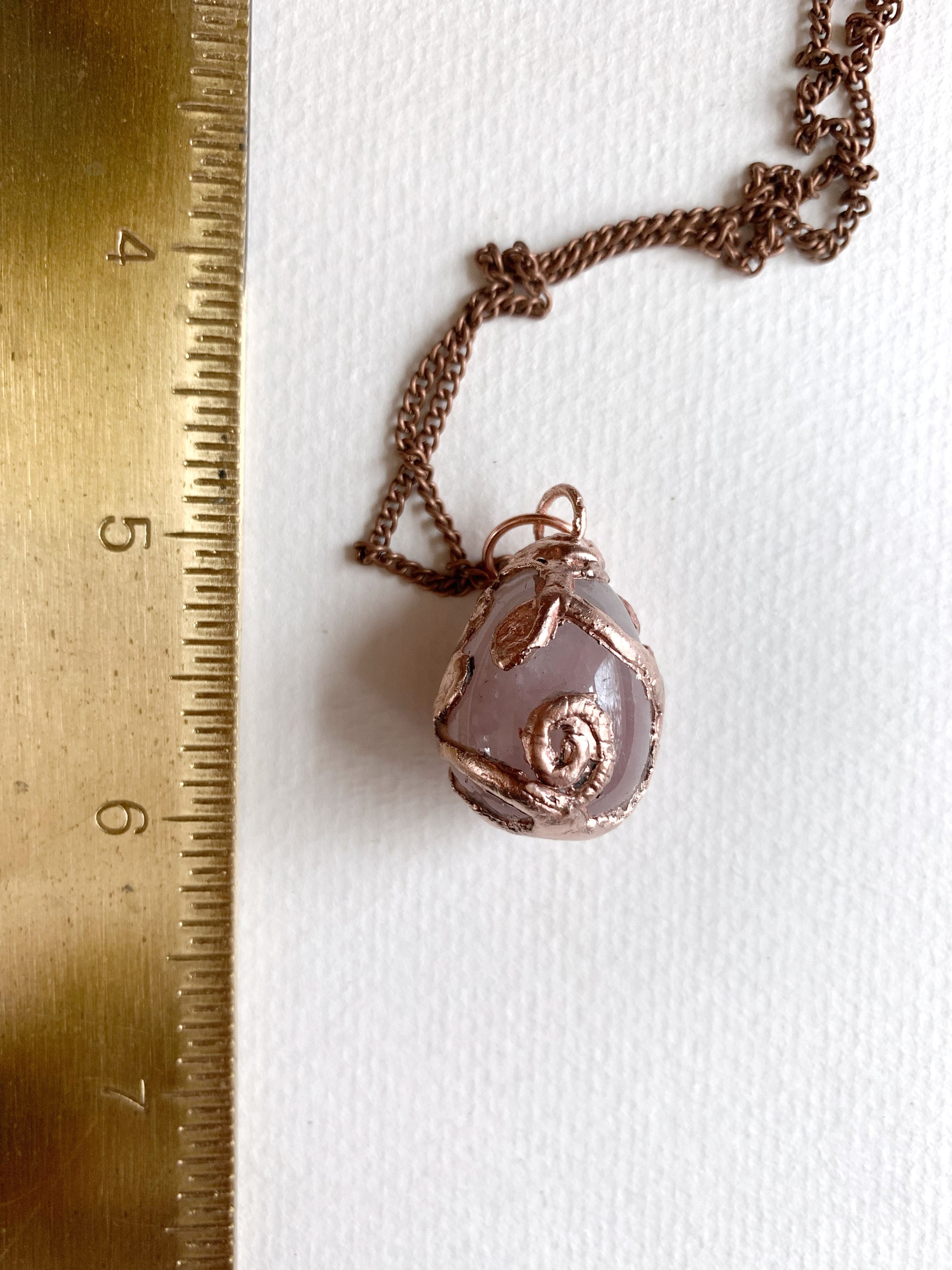 Rose Quartz Copper Electroformed Decorative Egg Pendant for Easter ...