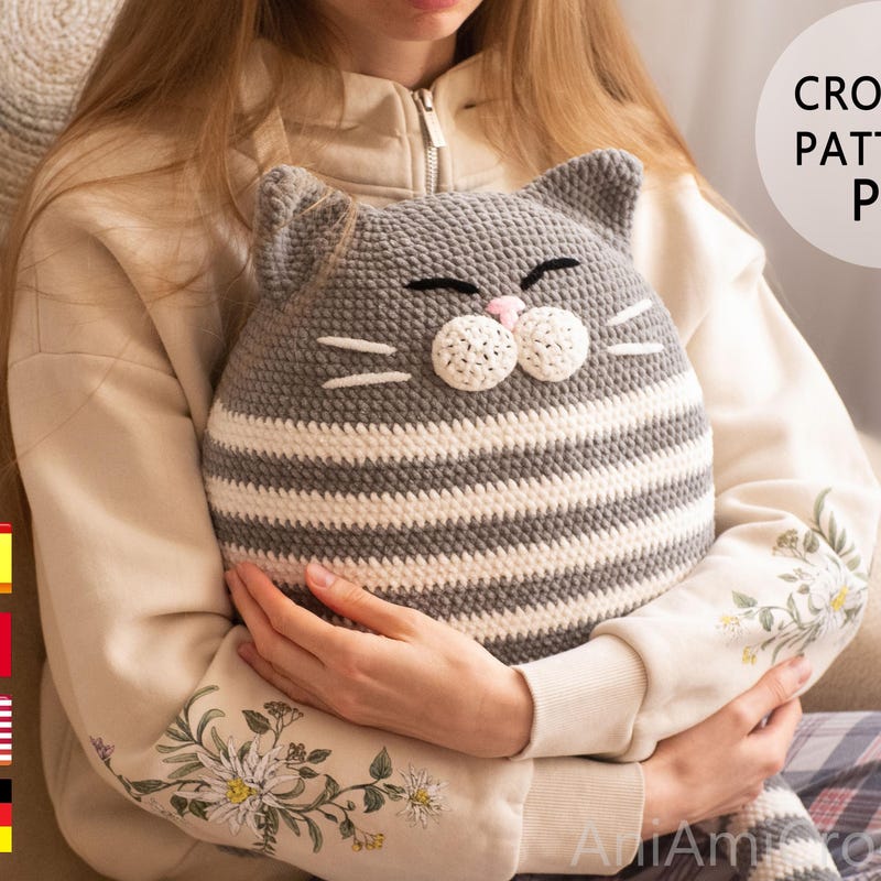 Crochet Instructions for Cat Pillow - Etsy UK