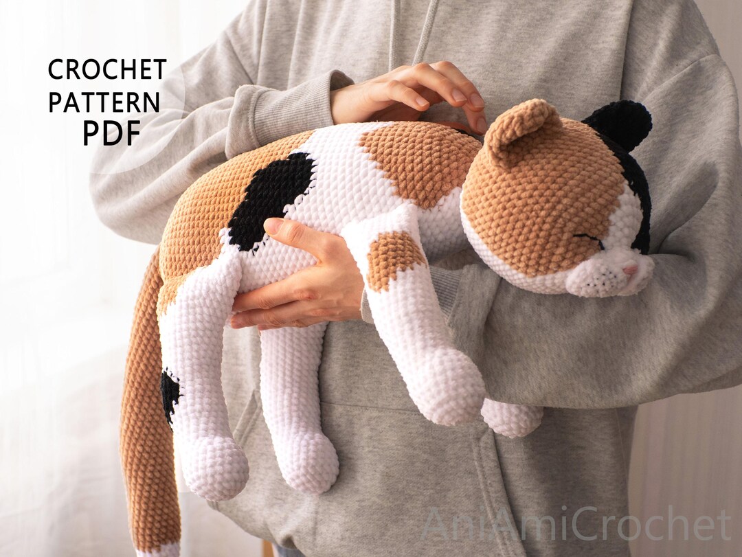 Calico Cat Crochet Pattern Sleeping Kitty Plush Kitten - Etsy