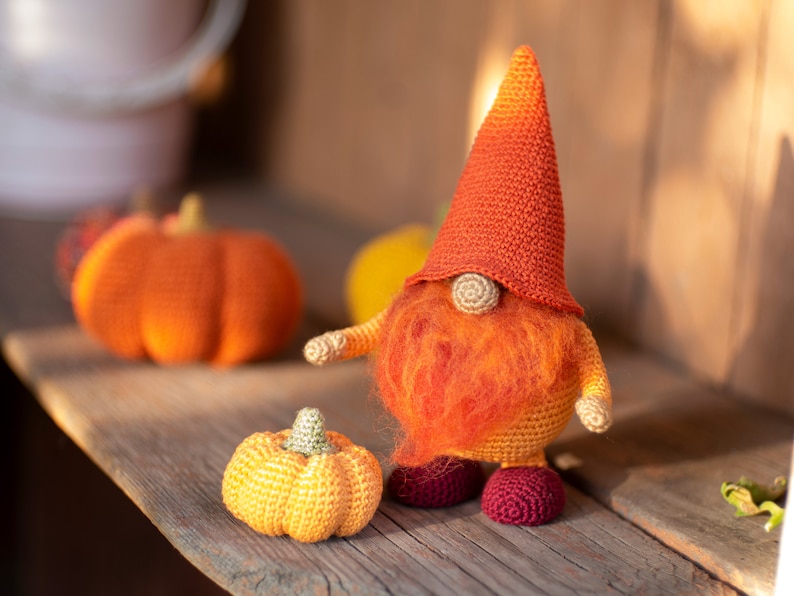 Pumpkin Gnome Crochet Pattern Fall Gnome - Etsy