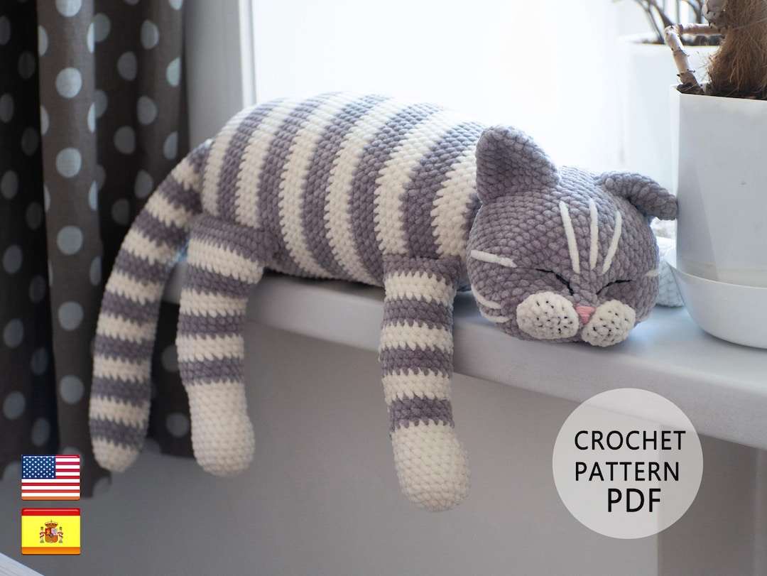 Sleeping Cat Crochet Pattern Plush Kitty - Etsy