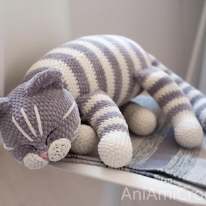 Sleeping Cat Crochet Pattern Plush Kitty - Etsy