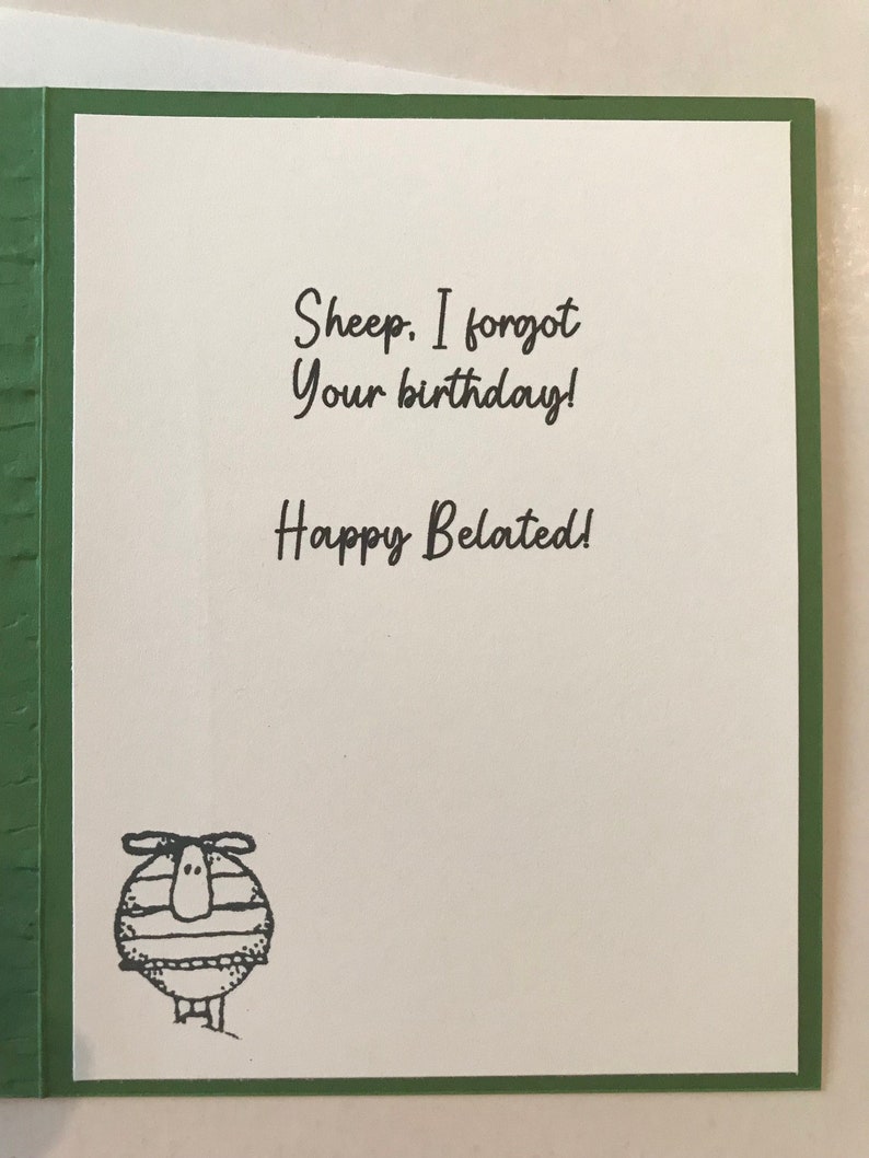 Birthday Sheep Puff Paint Greeting Cards, Rubber Stamped, Layered W ...