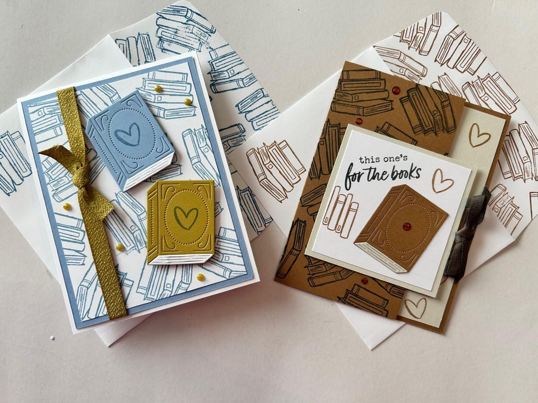 Blank Book Lovers Handcrafted Friendship Greeting Cards, Featuring ...