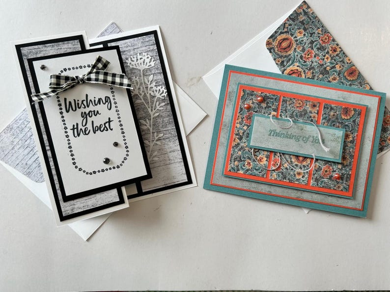 Blank Friendship Handcrafted Greeting Cards, a Fun-fold & a Top-fold ...