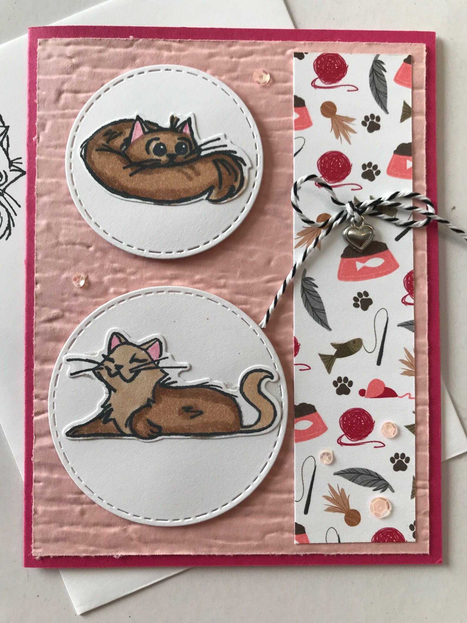 Handmade Cat Card, "hope You're Feline Better", Embellished Greeting ...