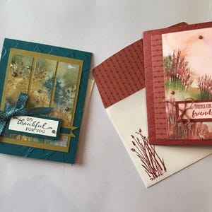 Friendship Nature Watercolor Greeting Cards, Layered W/watercolor ...