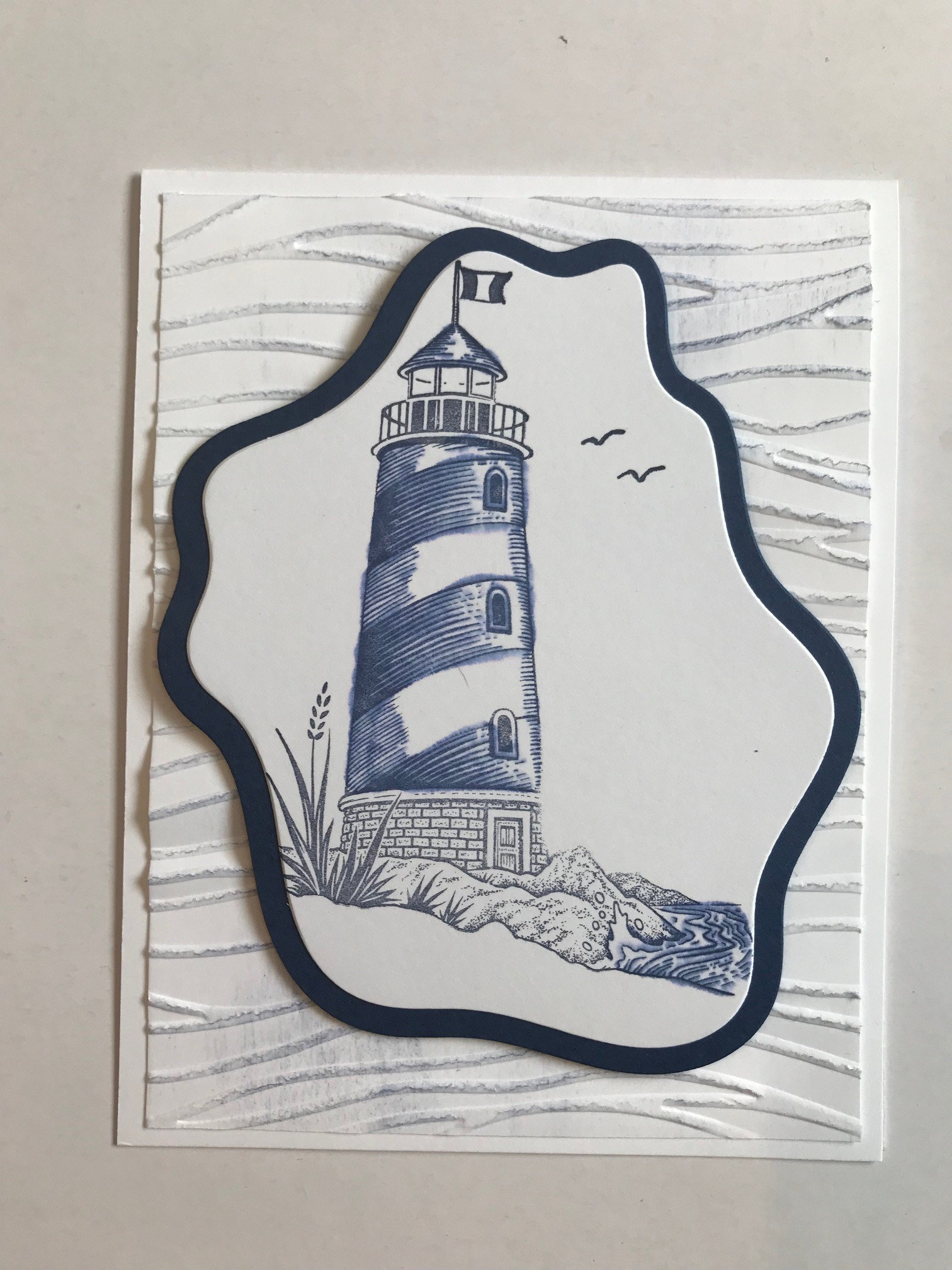 Handmade Lighthouse Greeting Card for General Occasions, Layered ...