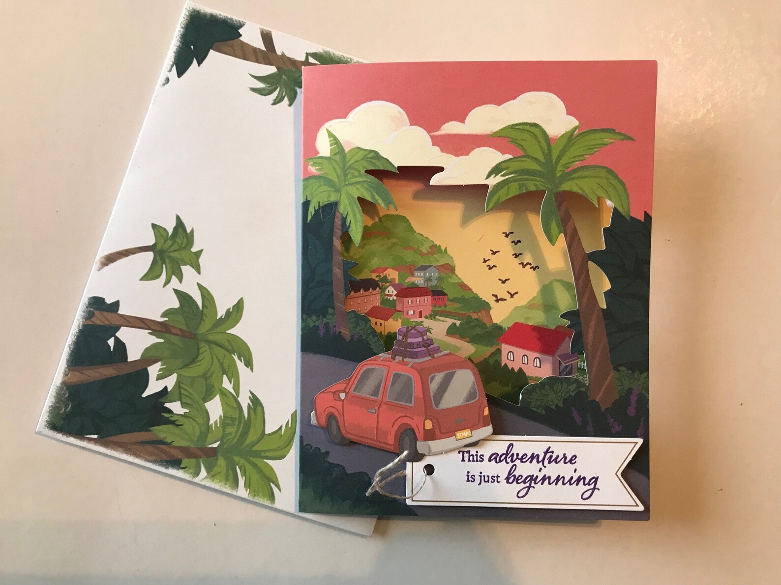 Whimsical Travel Best Destination Triple-fold Handmade Greeting Cards ...