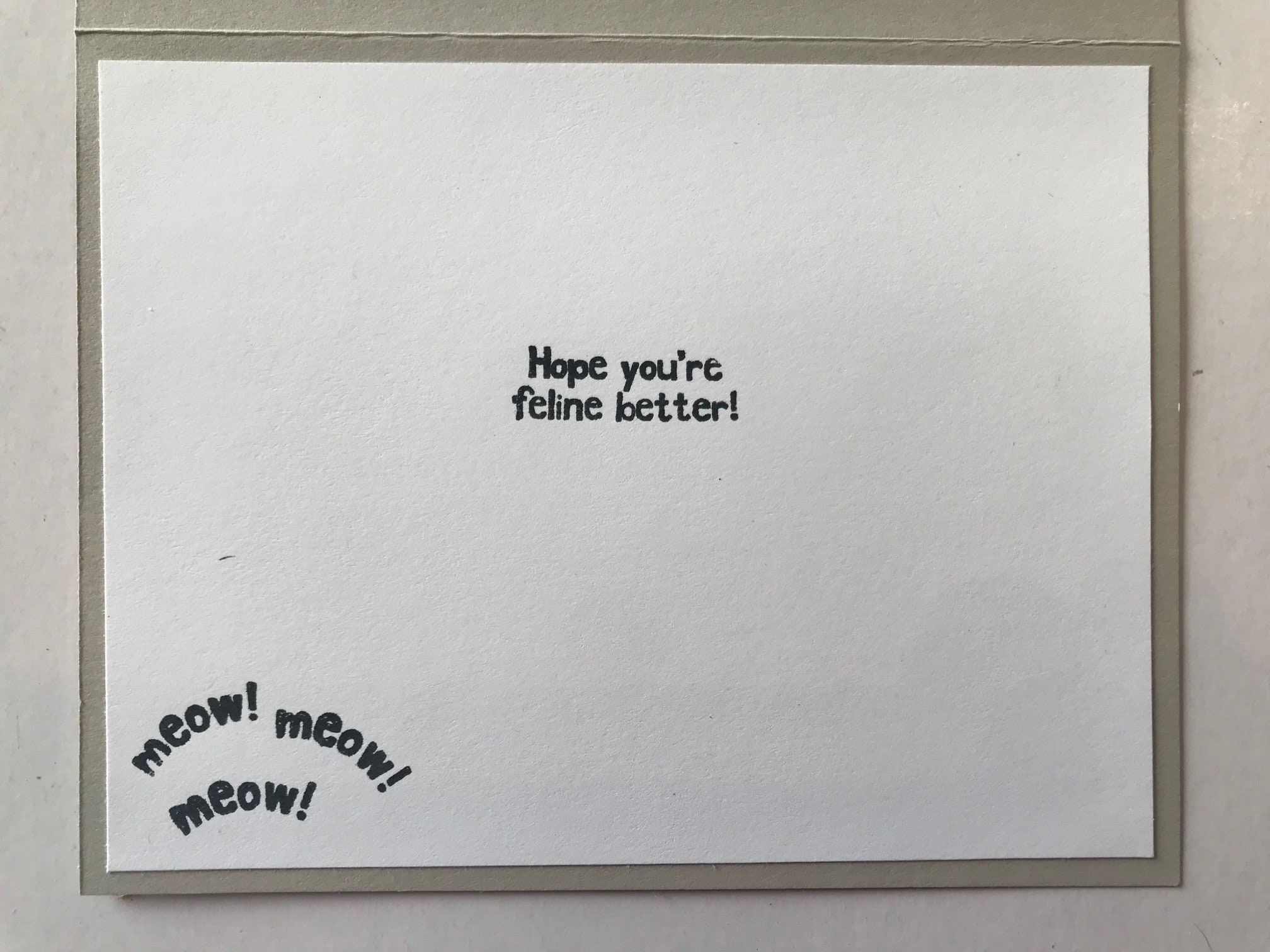 Cat Cards "hope You're Feline Better" Handmade Greeting Cards, Embossed ...