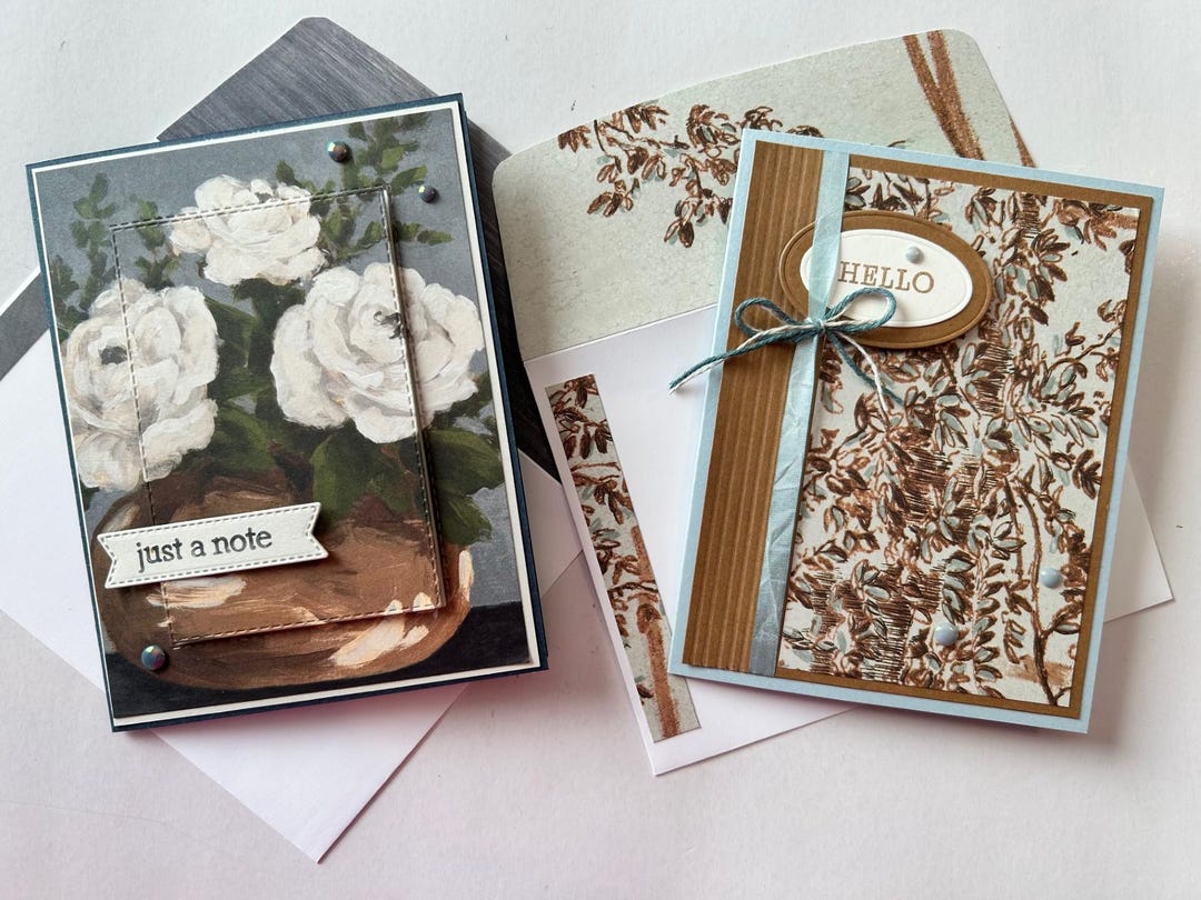 Blank Floral Note Cards, Handcrafted, Layered Designer Paper, 3D ...