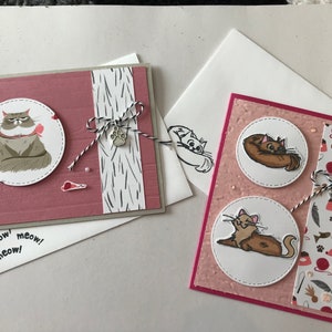 Handmade Cat Card, "hope You're Feline Better", Embellished Greeting ...