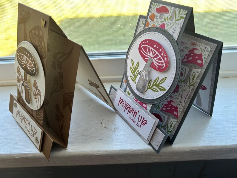 Blank 3D Pop-up Easel Fun Fold Fanciful Toadstool Friendship Greeting ...