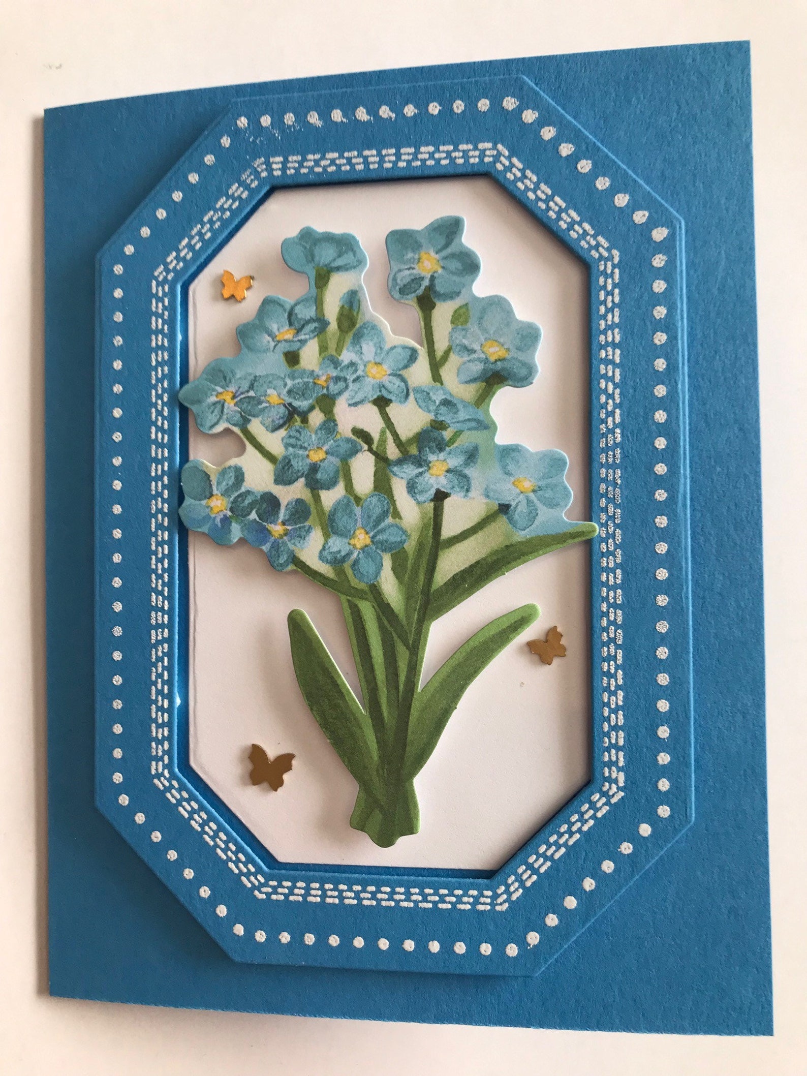 Collection of Forget-me-nots Flower Blank Note Cards 3D - Etsy