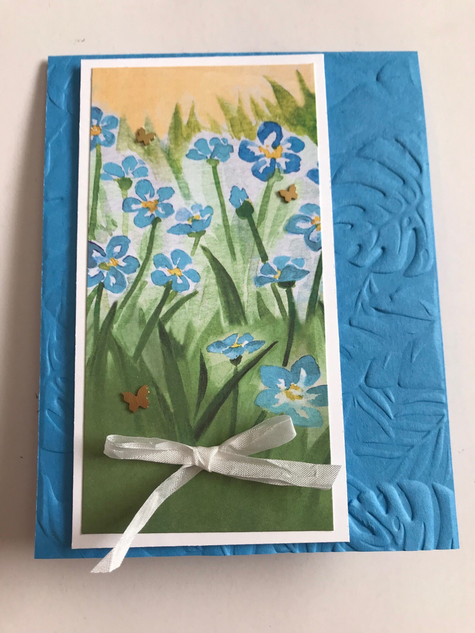 Collection of Forget-me-nots Flower Blank Note Cards, 3D, Embellished ...